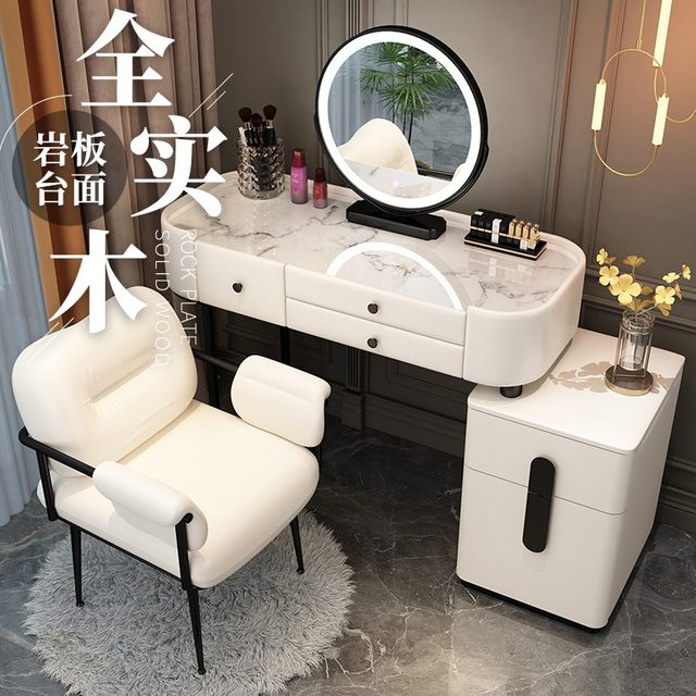 All solid wood slate light luxury high-end dressing table bedroom ...