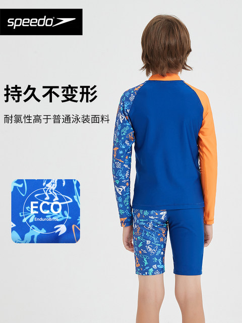 speedo Speedo children's long-sleeved swimsuit and trunks suit split ...
