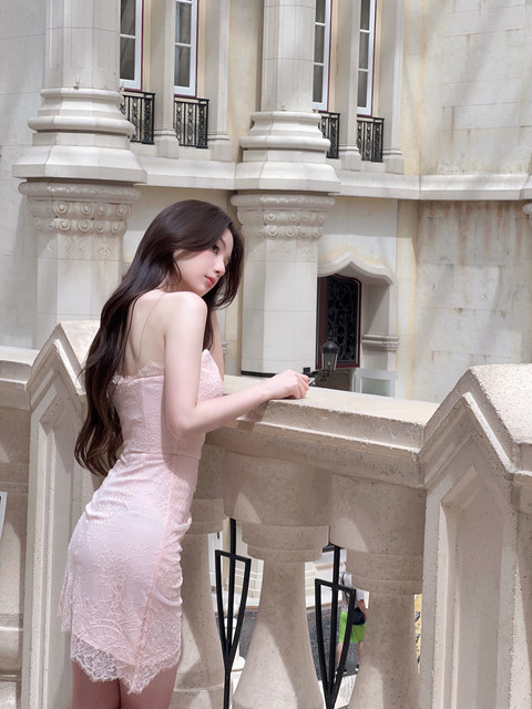 Dfay lace skirt fixed pink pink design sensor bag hip repair sweet sexy ...