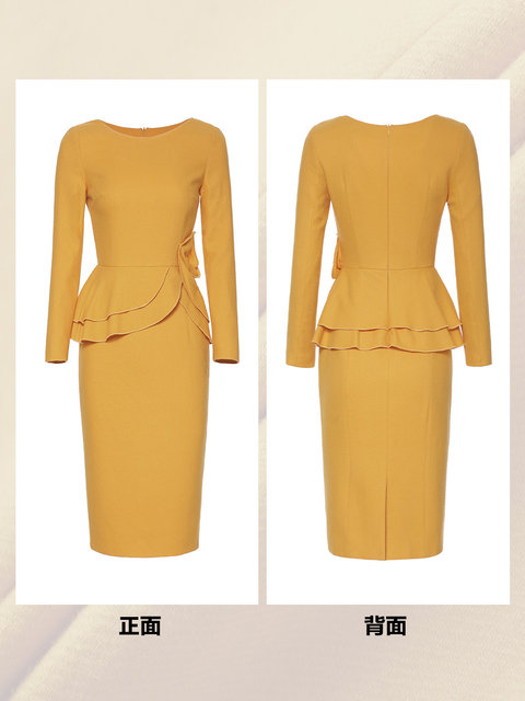 Copycris Sleeve Dianding 2024 Autumn New Slim Professional Women's Dresses Dress Packing H ...