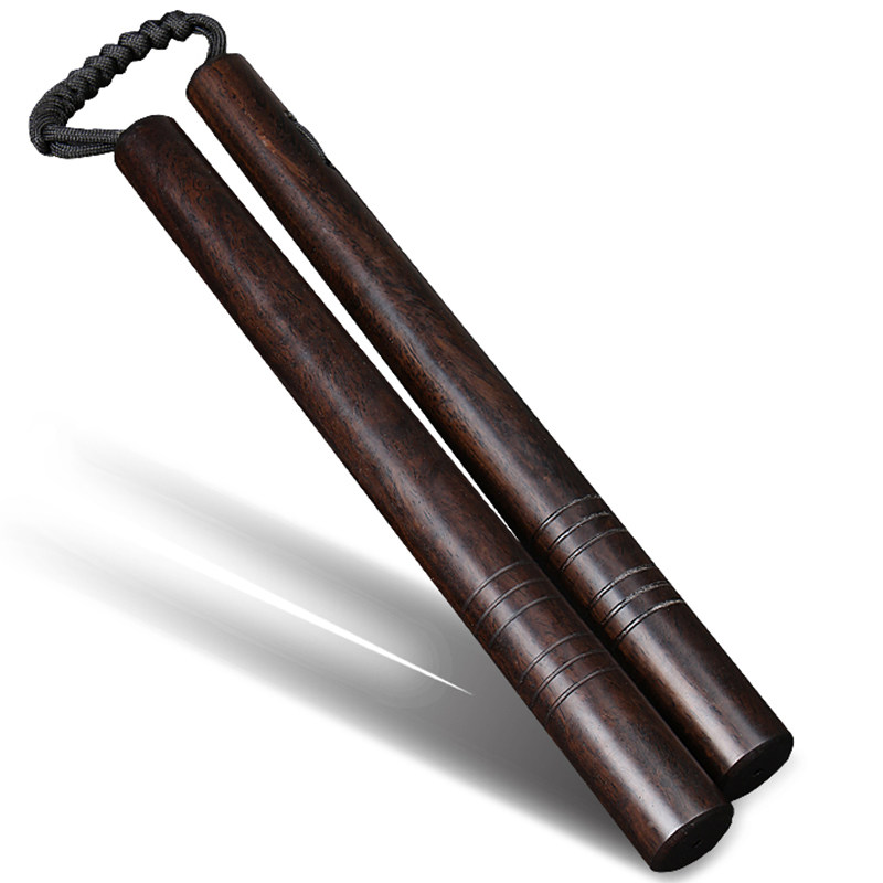 Nunchaku en Ébène de Lapin Gris - Arme d'entraînement en bois massif