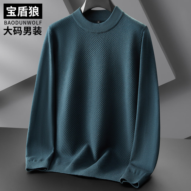 Autumn and winter plus size plus size men's half turtleneck sweater ...