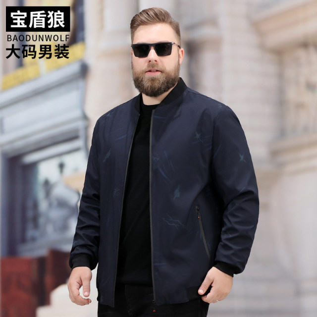 Spring and Autumn Men's Jacket Coat Plus Size Plus Size Baseball Collar ...