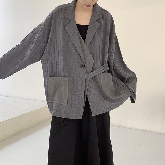 Lu and Shandao niche original design no-iron suit women's textured one ...