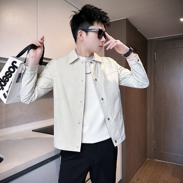 Short solid color versatile lapel jacket for men size S XS155 jacket ...