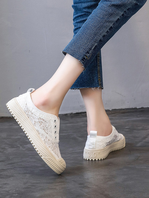 Ccvv Fisherman Shoes Women's 2025 Summer New Lace Mesh Flat Bottom ...
