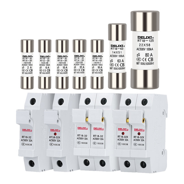 Delixi fuse melt core RT18-32 fuse body 6A16A32A round fuse seat ...