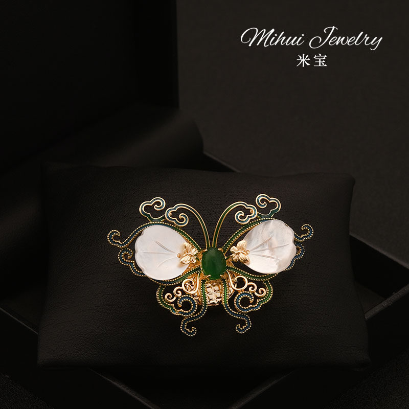 Magnetic Classical Butterfly brooch natural mother, temperament ...