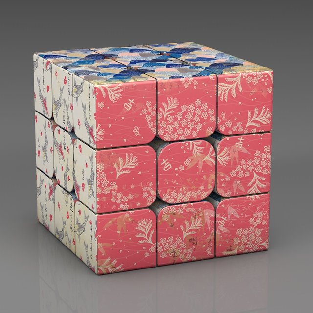 Japanese-style wave camouflage Xiangwen retro creative third-order Rubik's cube puzzle ...
