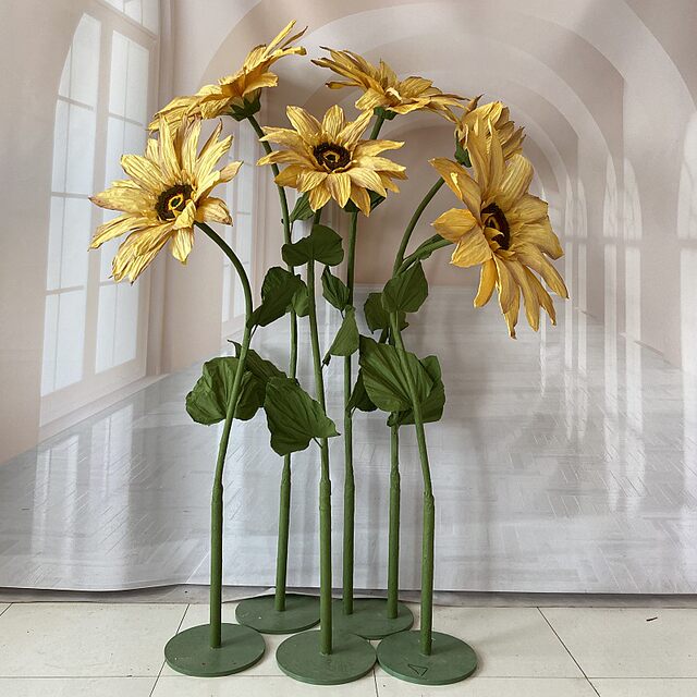 Internet celebrity sunflower paper flower wedding props fake flower ...