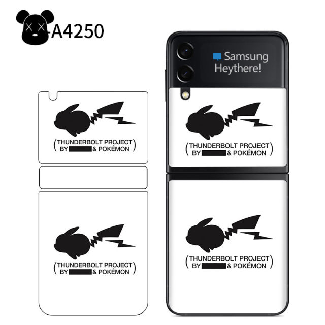 Suitable for Samsung zflip4 folding mobile phone dustproof cartoon rear ...