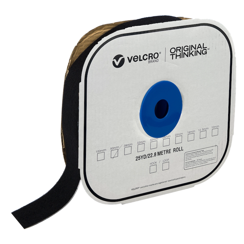 Velcro Brand Adhesive Velcro - Black, 25 Yard Roll