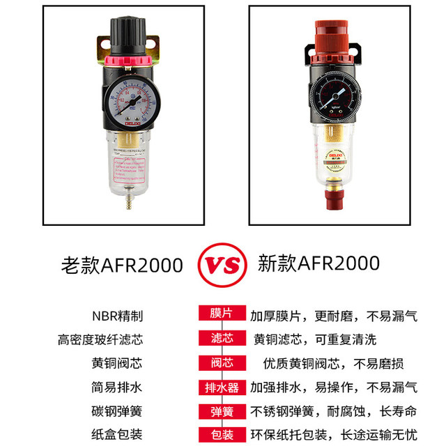 Delixi 2 points AFR2000 air source treatment oil and water air filter ...