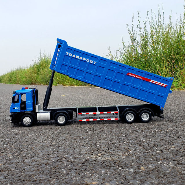 Large heavy-duty truck engineering vehicle transporter alloy car model ...