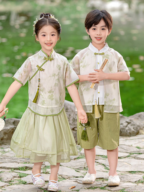 Children's Chinese style Hanfu performance costumes Summer clothing ...