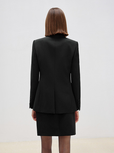 Langzi pure wool high-end black suit jacket design sense commuting New ...