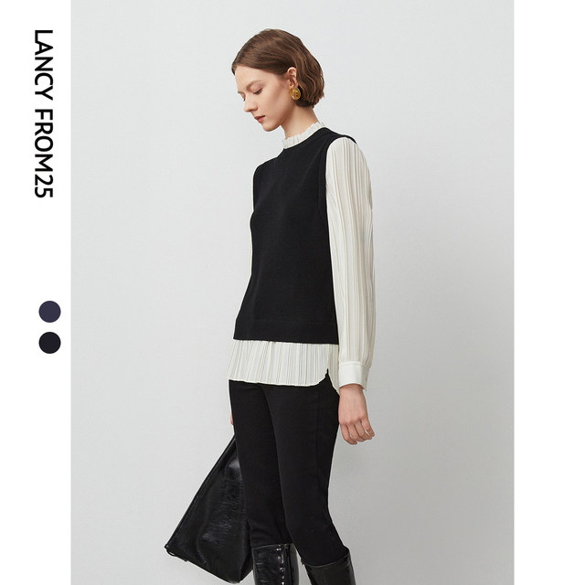 Langzi pure wool design two pieces of bottom top tops wear new woolen ...