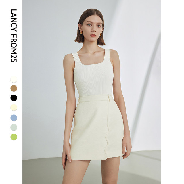 Langzi French -style unique sleeveless top Temperature high -level ...