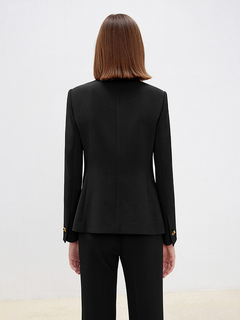 Langzi French high-end design suit business formal wear waist-hugging black suit jacket 2025 ...