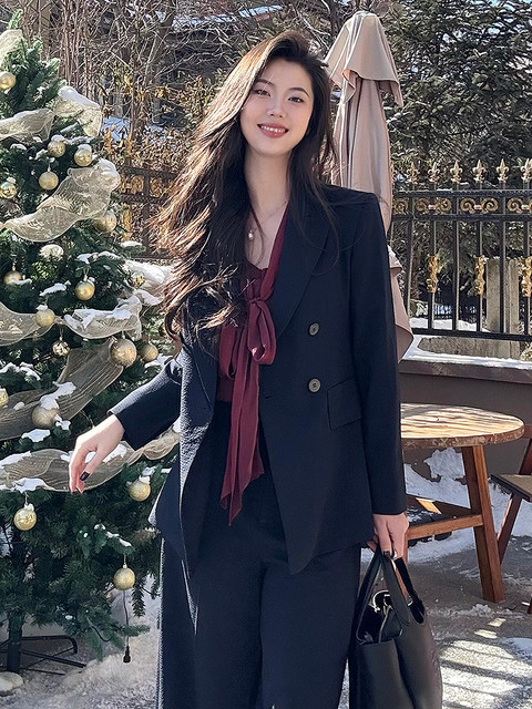 Langzi wool suit 2025 spring new suit jacket casual double-breasted high-end professional formal ...