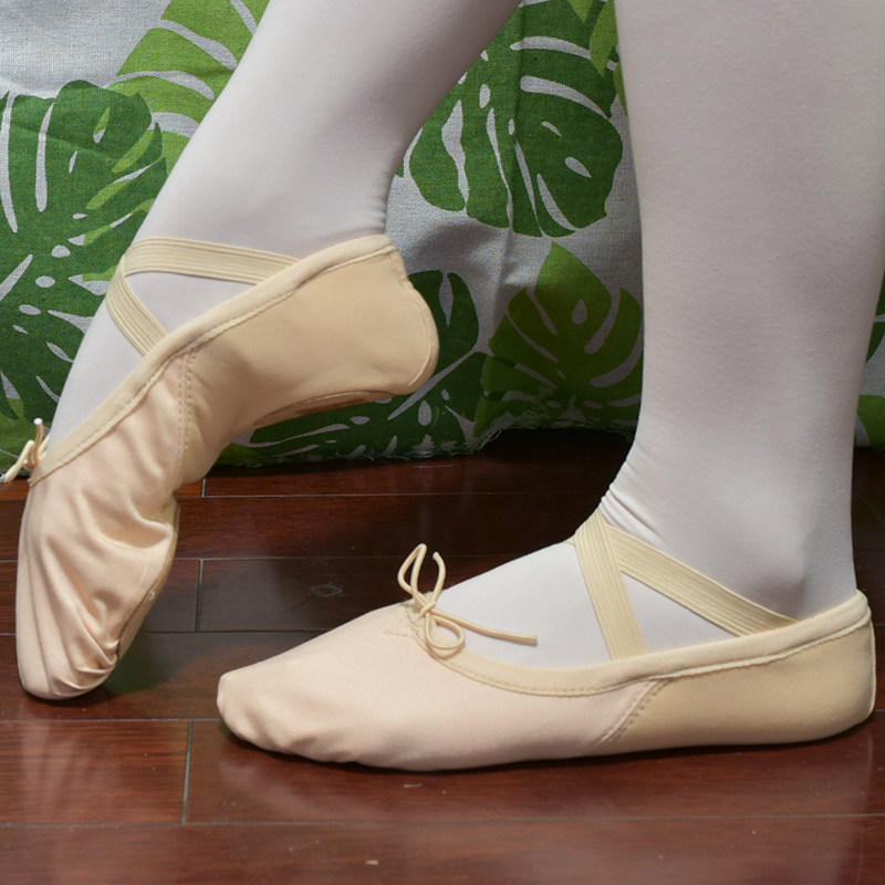 Zapatillas de ballet para niñas de lona, suela suave, zapatos de baile para practicar - Jin shirong