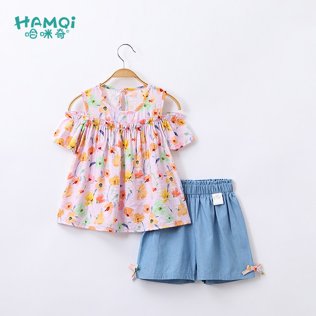 Girls suit summer new style children's style floral two-piece set baby ...