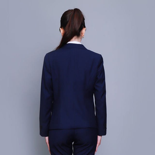 Volvo 4S store women's suit professional work clothes navy blue slim ...