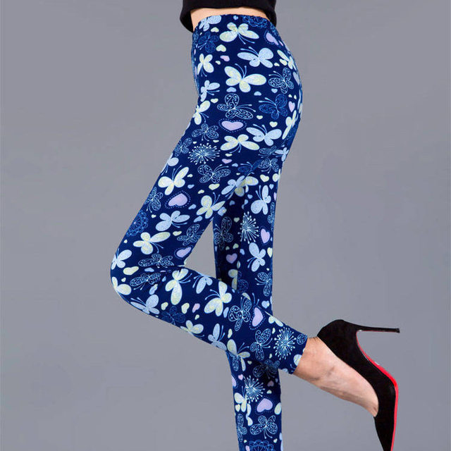 New women's milk silk brushed large size stretch printed multi-color ...