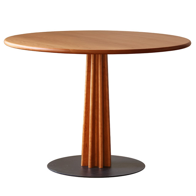 Fushengji/Nordic solid wood round table slate retro living room restaurant home small apartment ...