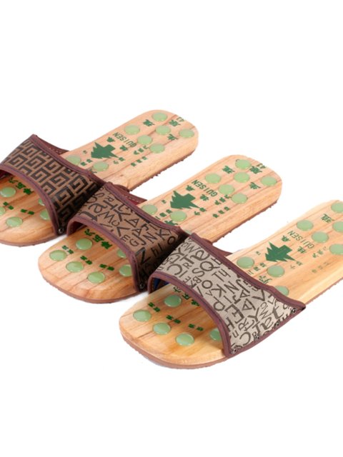 Jade massage wooden clog shoes couple shoes wooden slippers home wooden ...