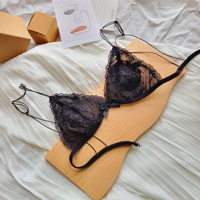 Ultra-thin comfortable breathable triangle cup bra without steel ring ...