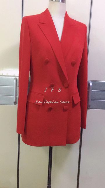 JFS new double-breasted gun lapel slim fit suit jacket