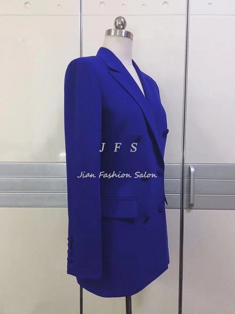 JFS new double-breasted gun lapel slim fit suit jacket