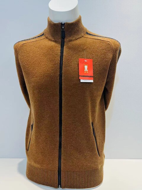 Shanghai Jintu 100% Cashmere Sweater Knitwear Zipper Cardigan Half-High ...