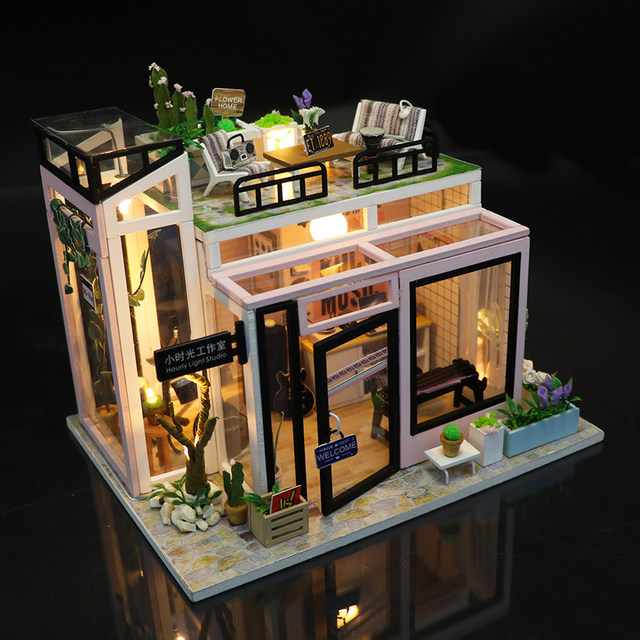 diy cabin handmade scene shop model adult toy assembled house birthday ...