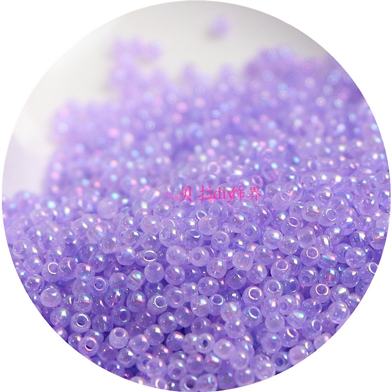 Super high-quality domestic 2mm cream cloud phantom rice beads handmade diy beaded necklace ...
