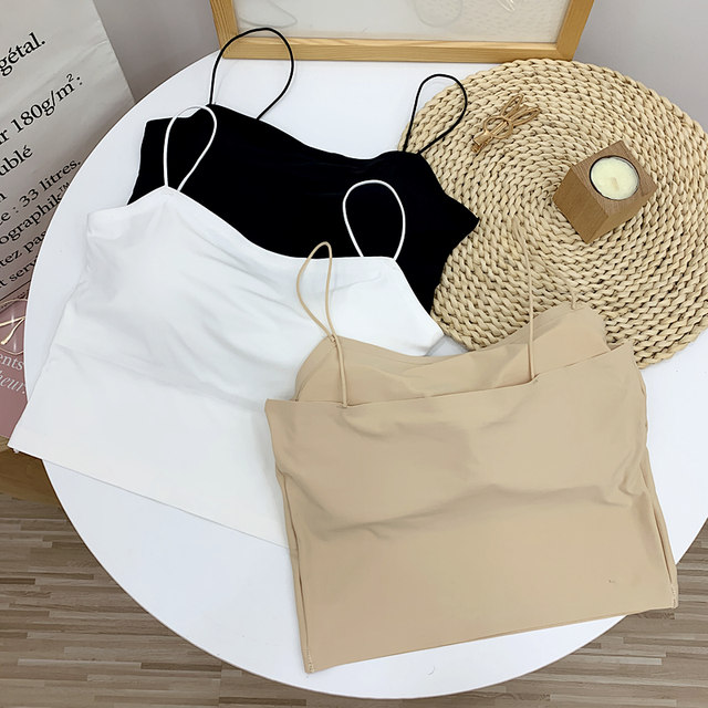 Mid -length thin band beautiful back tube top thin ice silk with a word ...