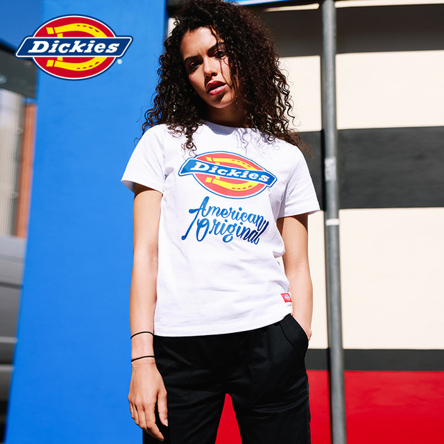 Dickies artistic font LOGO printed short-sleeved T-shirt for women ...