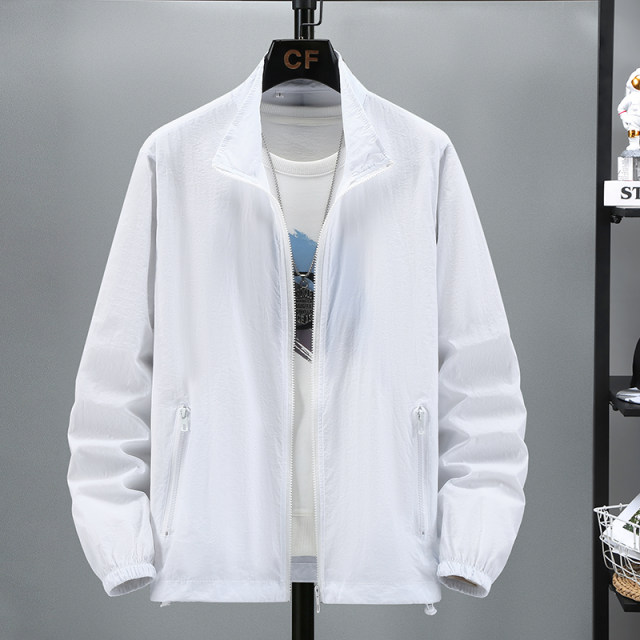 DIY Men's Thin Jacket Single Layer Outwear Large Size Sun Protection ...