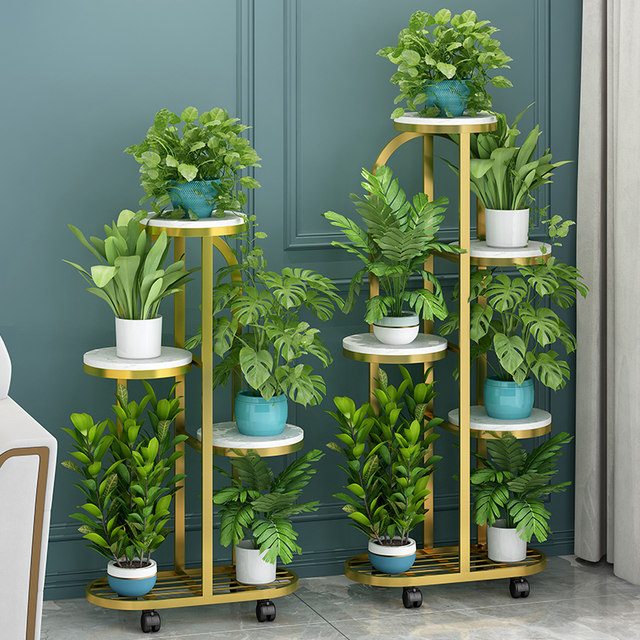 Flower shelf living room floor-to-ceiling rack balcony layout simple ...