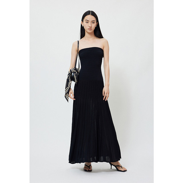 INS blogger's same hazy see-through tube top dress with waist-cinching ...