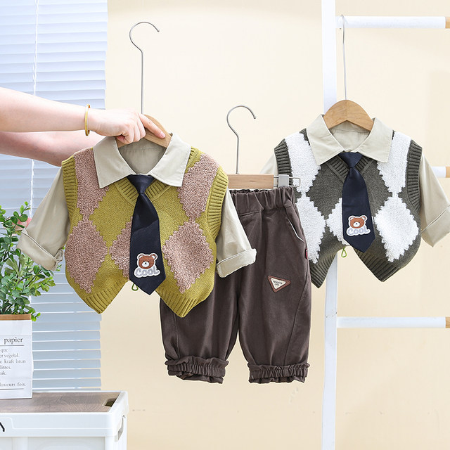 Children's clothing boys' autumn clothing set 2024 new baby children's ...