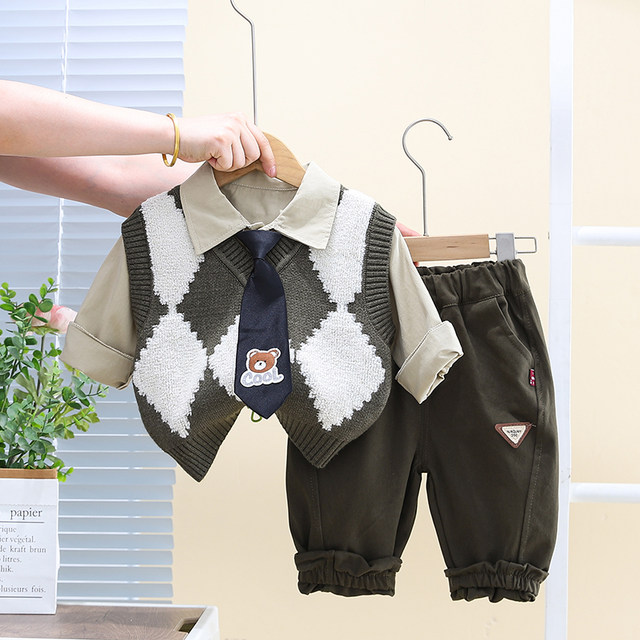 Children's clothing boys' autumn clothing set 2024 new baby children's ...