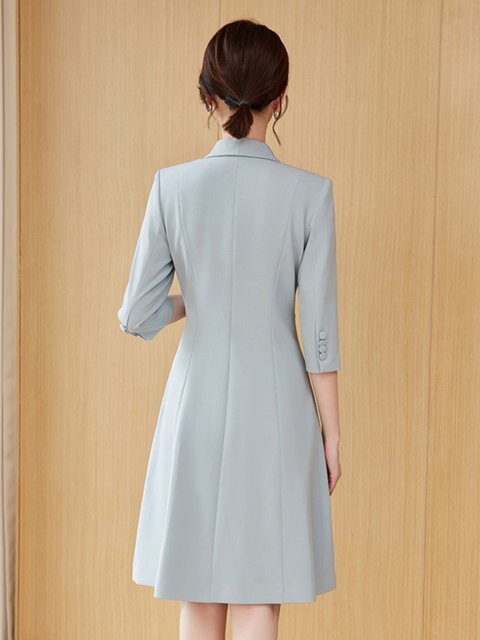 Host suit dress speech clothing women blue business formal dress ...