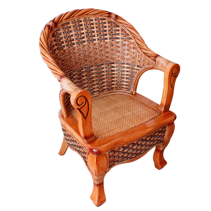 Three -piece set of natural real vine chair back outdoor balcony tables ...