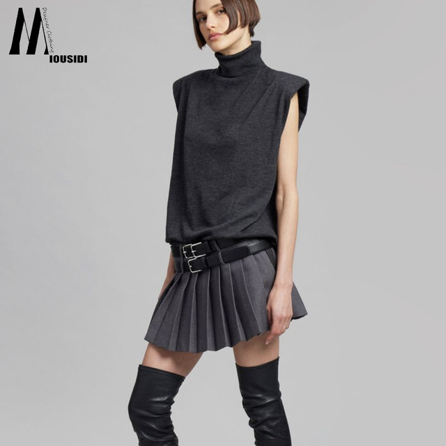 Gray design sense ins matching skirt for women low waist temperament A ...