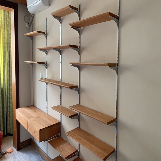 Cherry wood red oak custom solid wood one-word partition rack shelf ...