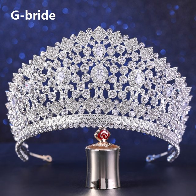 New European and American high-end luxury bridal zircon crown stage ...