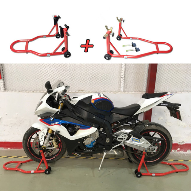 Thickened heavy-duty motorcycle lifting frame, front and rear wheel ...