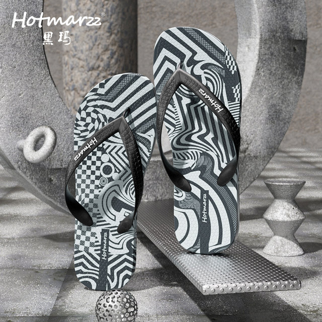 hotmarzz/black horse slippers men's flip-flops non-slip wear-resistant ...